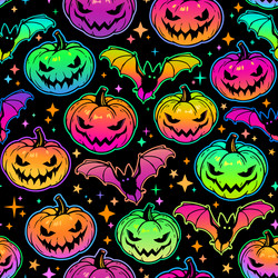 Seamless pattern of bright multicolored halloween Vector Image
