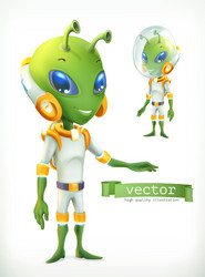 Astronaut in spacesuit funny character icon 3d Vector Image