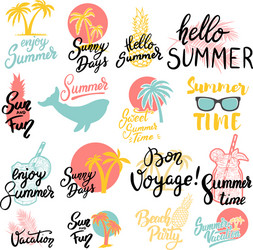 Big baby set with children logo and handwriting Vector Image