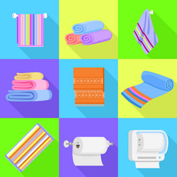 Towel icons set flat style Royalty Free Vector Image
