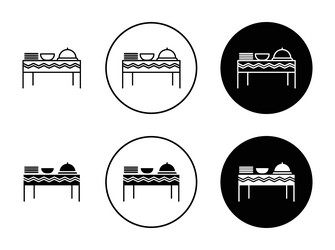 Catering buffet icon set banquet party covered Vector Image