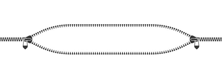 Zipper stripe lock and unlock fastener Royalty Free Vector