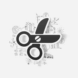 Drawing business formulas scissors Royalty Free Vector Image