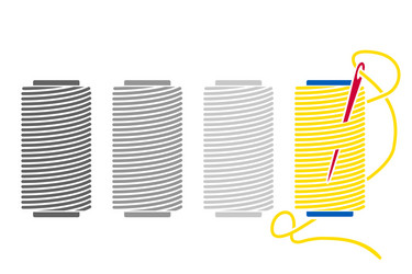 Icon sewing thread on spools isolated coil Vector Image