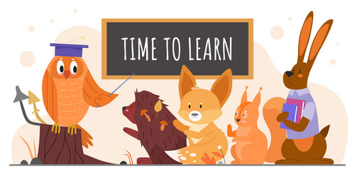 Animals study at school Royalty Free Vector Image