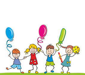 Children ball balloons party Royalty Free Vector Image