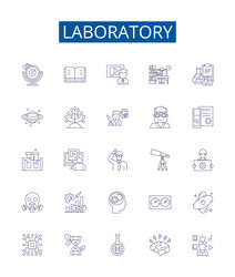 Biology line icons signs set design collection Vector Image