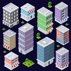 Isolated isometric buildings 2 Royalty Free Vector Image