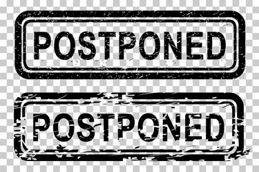 Rectangle black grunge rubber stamp postponed Vector Image