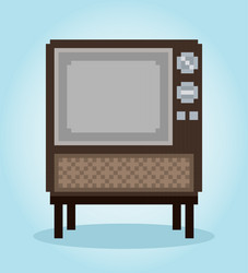 8 bit pixel classic television Royalty Free Vector Image