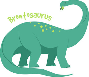 Cartoon smiling brontosaurus Royalty Free Vector Image