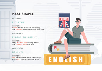 Present simole the rule for studying tenses Vector Image