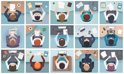 People Sitting Top View Vector Images (over 940)