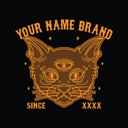 Sphynx cat tattoo gangster Royalty Free Vector Image