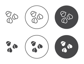 Chickpea icon set hummus roasted legume snack Vector Image