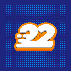 Number 22 3d fast icon Royalty Free Vector Image