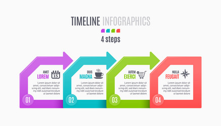 Four steps infographic timeline presentation Vector Image