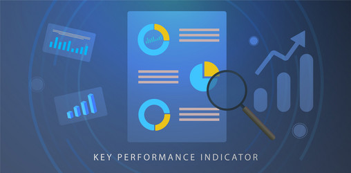 Kpi acronym icon sign key performance Royalty Free Vector