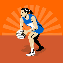 Netball player jumping Royalty Free Vector Image