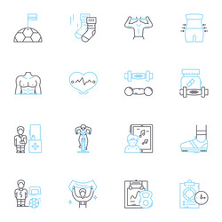 Soccer linear icons set goal pitch corner Vector Image