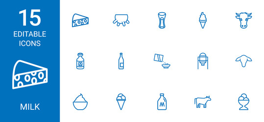 Milk icons Royalty Free Vector Image - VectorStock