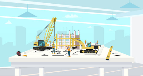 Architect construction isometric flowchart Vector Image