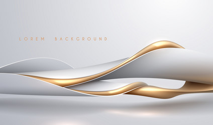 Abstract white gold smooth waves lines with glow Vector Image