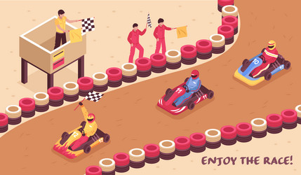 Carting race finish background Royalty Free Vector Image