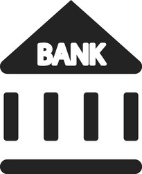 Flat line bank icon symbol sign logo template Vector Image
