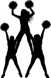 Cheerleading Clipart Black And White Stunts Cheerleading