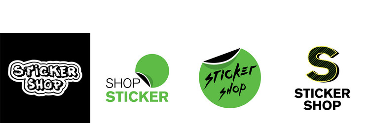 Logo for sticker shop store Royalty Free Vector Image
