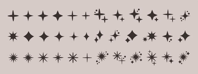 Retro futuristic sparkle icons collection set Vector Image