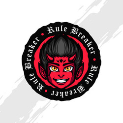 Red oni japanese devil mask mascot Royalty Free Vector Image