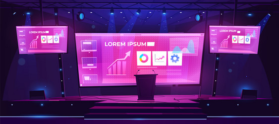 Conference hall stage for presentation scene Vector Image