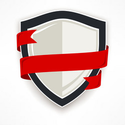 Shield with ribbon Royalty Free Vector Image - VectorStock