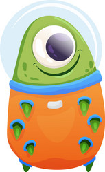 Cartoon chicken alien Royalty Free Vector Image