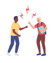 Conflict between students during work upon – Royalty-Free Vector ...