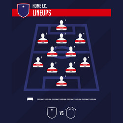 Football soccer match lineups infographic Vector Image