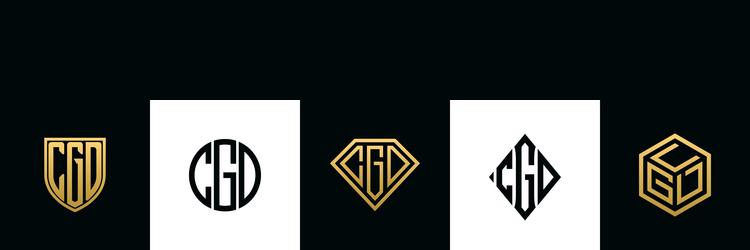 Initial letters haz logo designs bundle Royalty Free Vector