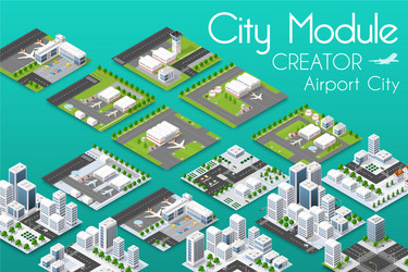 Great city map creator colour version house Vector Image