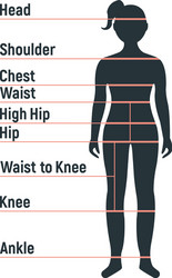 Female size chart anatomy human character people Vector Image