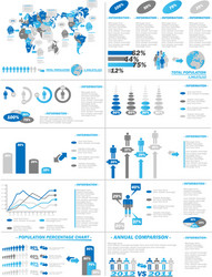 Infographic demographics 5 blue Royalty Free Vector Image