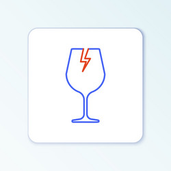 White fragile broken glass symbol for delivery Vector Image