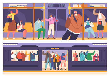 Cartoon Metro Station Subway Vector Images (over 1,200)