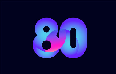 Number 80 eighty for company logo icon design Vector Image