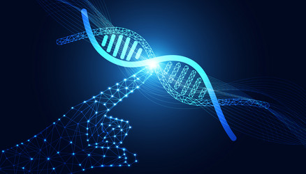 Dna on hand concept Royalty Free Vector Image - VectorStock