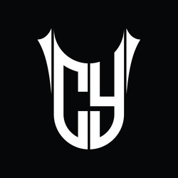 Yc logo monogram shield inside circle shape Vector Image