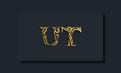 Initial letters ut logo design bundle Royalty Free Vector