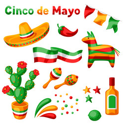 Cinco de mayo set of fiesta elements Royalty Free Vector