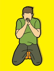 Group of prayer christian praying together Vector Image